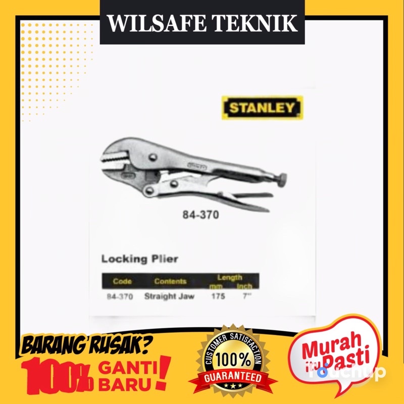 Jual Stanley Locking Plier Straight Jaw 7 84-370 | Shopee Indonesia