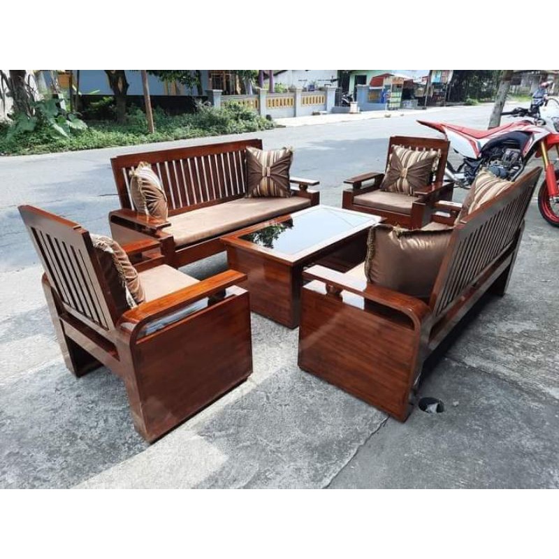 Jual kursi tamu jati minimalis model simple modern | Shopee Indonesia