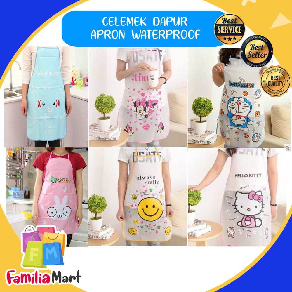 Jual Celemek Dapur / Apron Masak Anti Air Motif Celemek Karakter Kartun ...