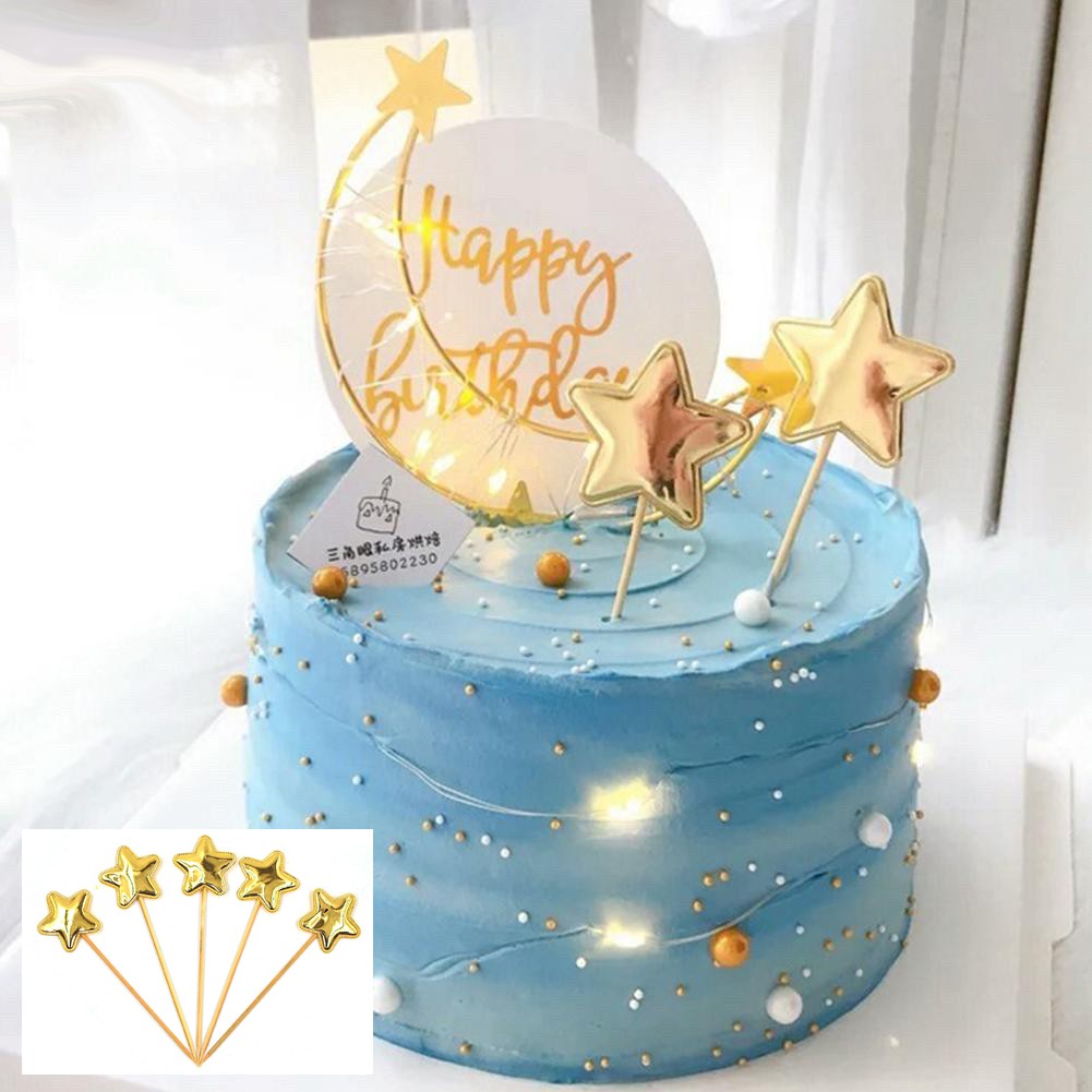 Jual 5 Pcs Topper Kue Ulang tahun Hiasan Kue Bentuk Bintang - Topper Cake | Shopee Indonesia