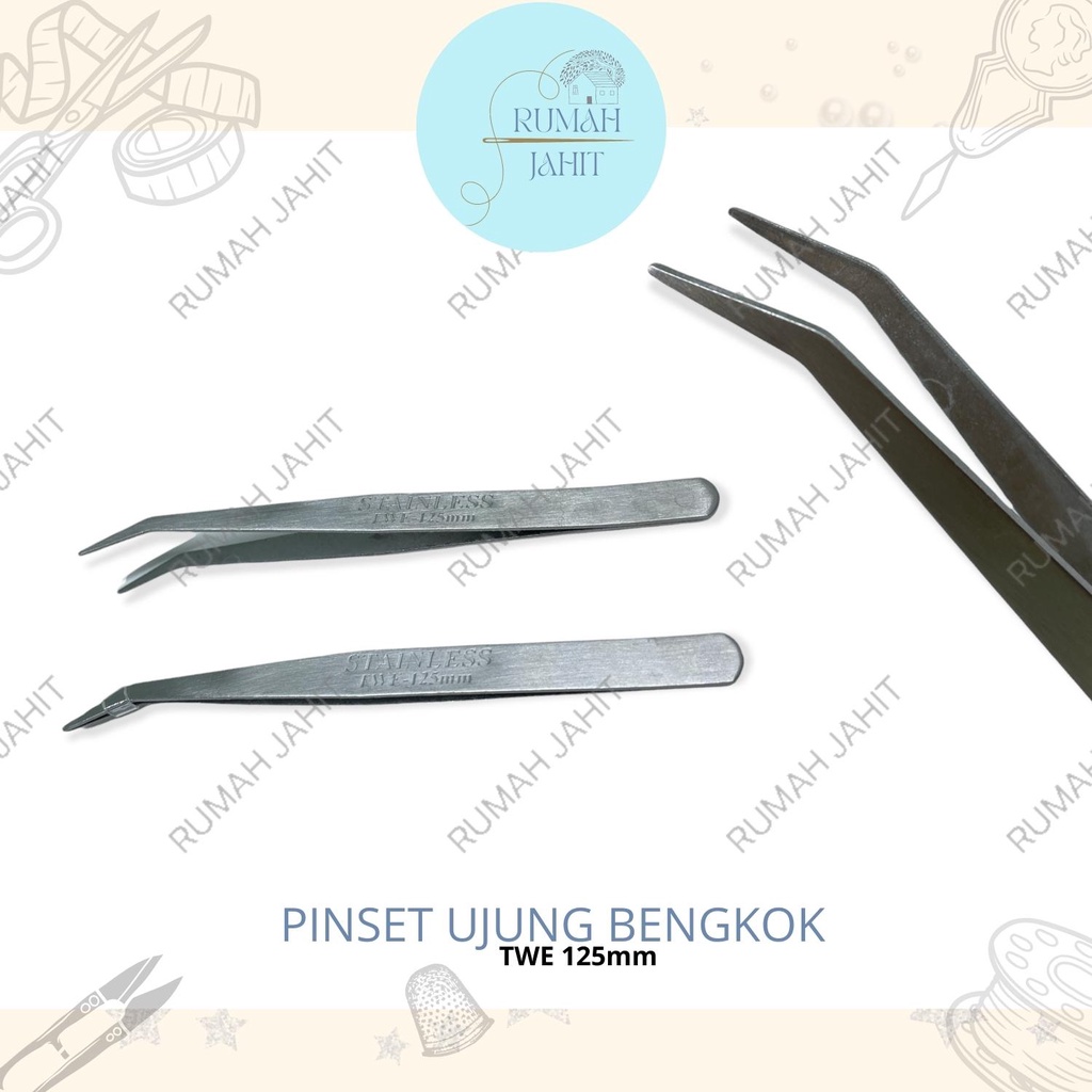 Jual Pinset / Pingset / Twizer / Tweezer Benang Bengkok Stainless TWE 125mm | Shopee Indonesia