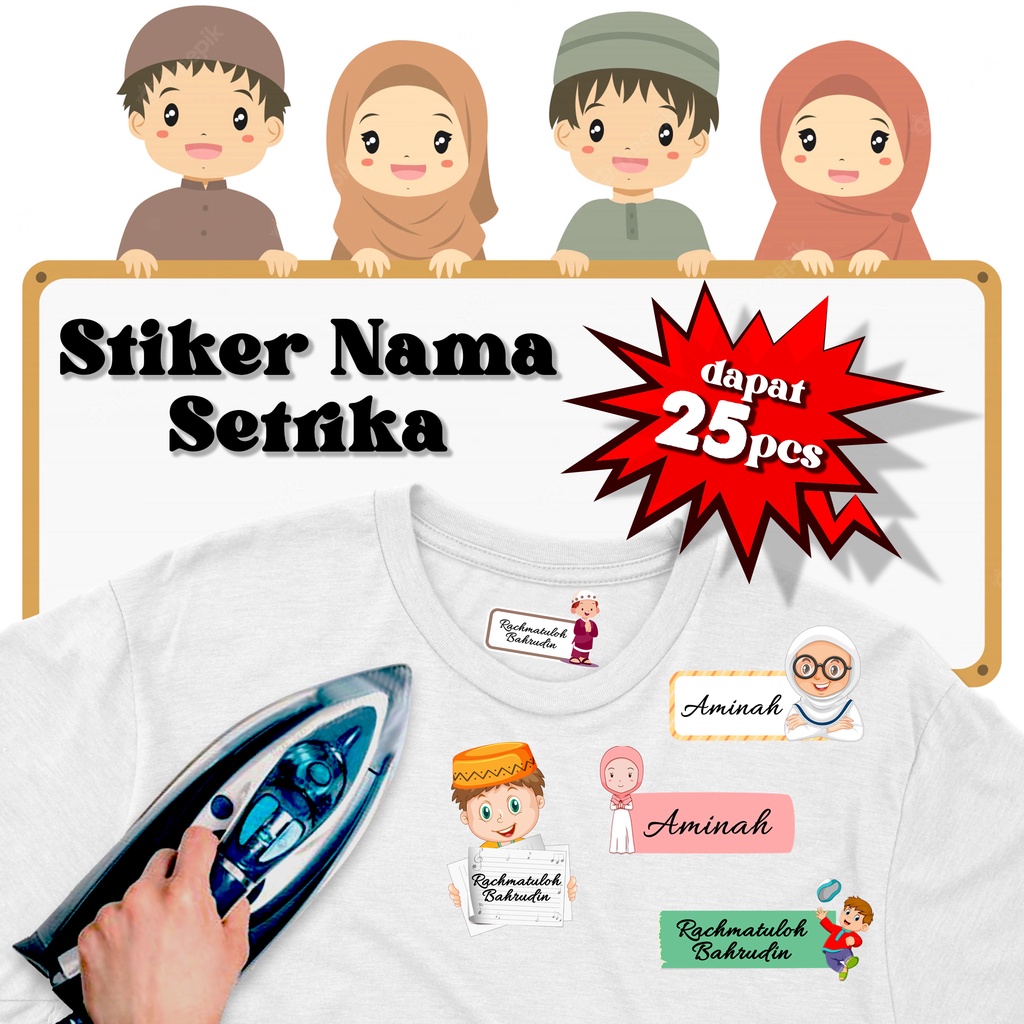 Jual LABEL NAMA ANAK PESANTREN STICKER NAMA ANAK LUCU STIKER TAS MURAH ...