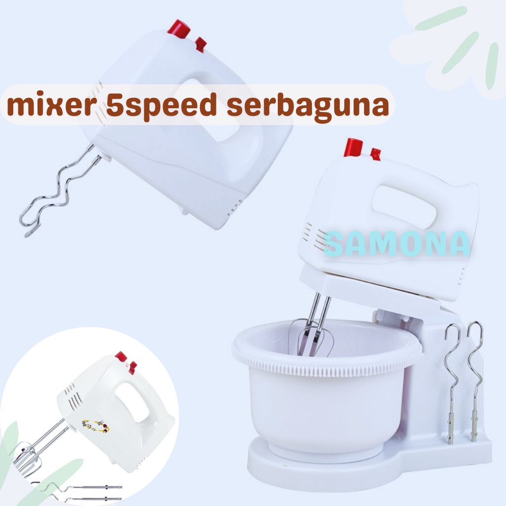 Jual SAMONA Mixer 5 Speed Mangkok Putar 1 Set Lengkap Multiguna ...