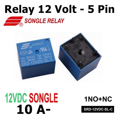 Jual Relay DC 12Volt 5 Kaki Relay Modul 12V 5 Pin 5P 12V | Shopee Indonesia