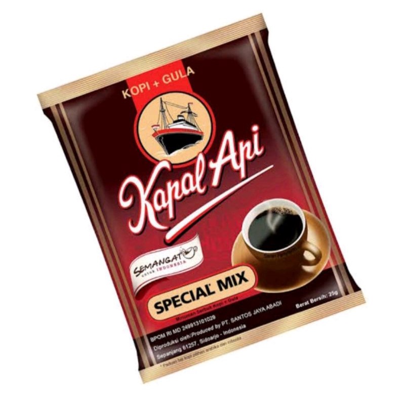 Jual KOPI ITEM/ KOPI KAPAL API SPECIAL MIX 25 G - 1 Sachet | Shopee ...