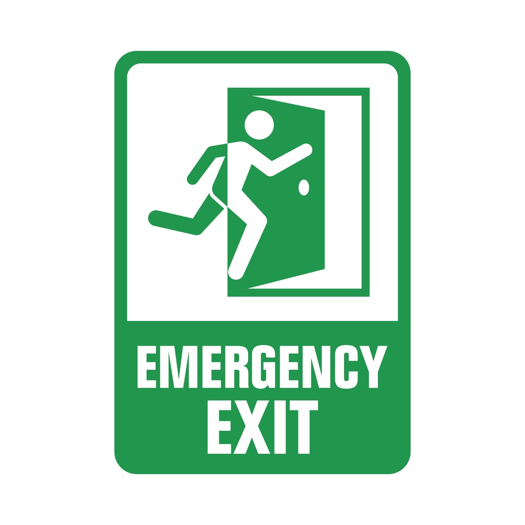 Jual Rambu Pintu Darurat Emergency Exit 35cm x 50cm Plat Alumunium ...
