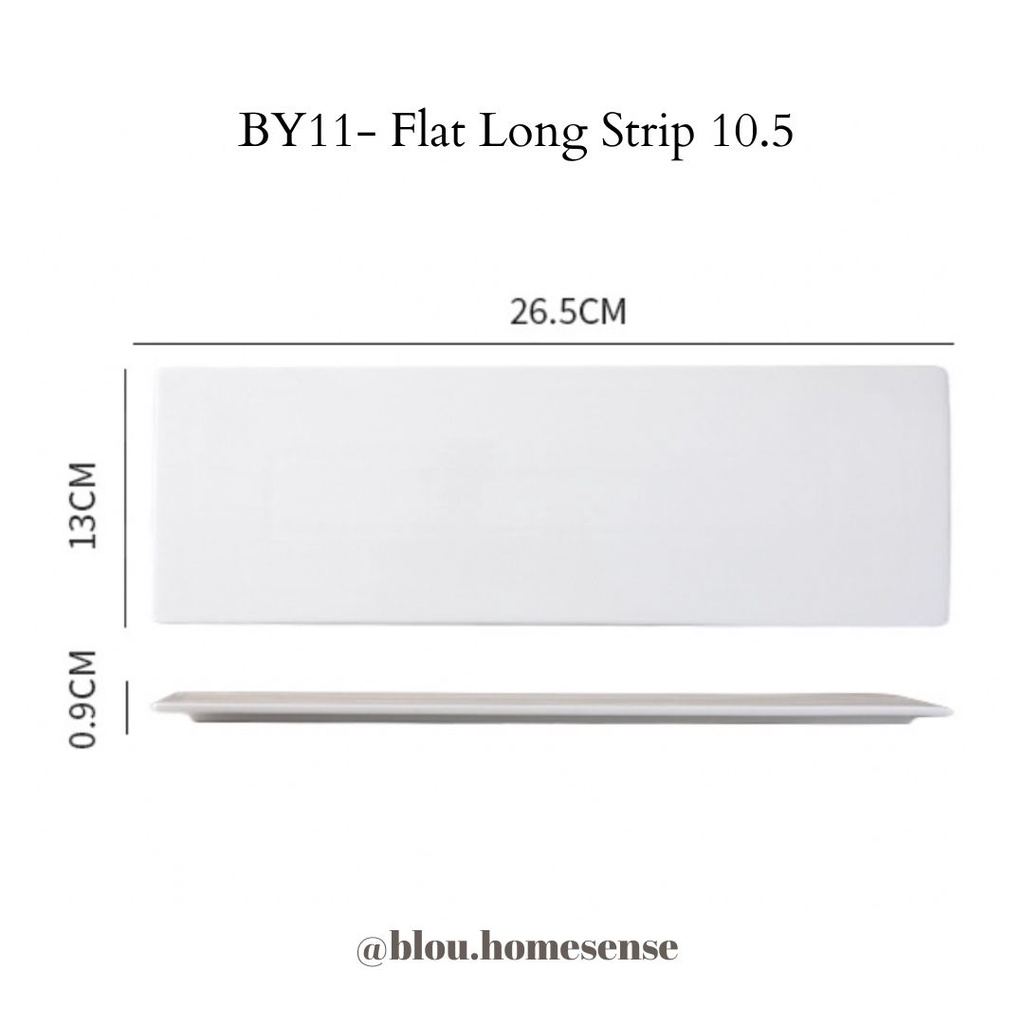 Jual Piring Hotel Keramik Putih Plater Flat Kotak Persegi Panjang Strip ...