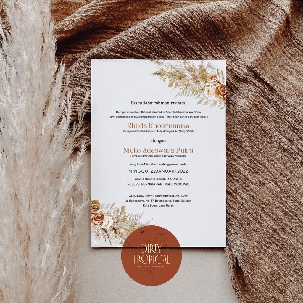 Jual Undangan Rustic, Rustic Wedding Invitation, Greenery Invitation ...