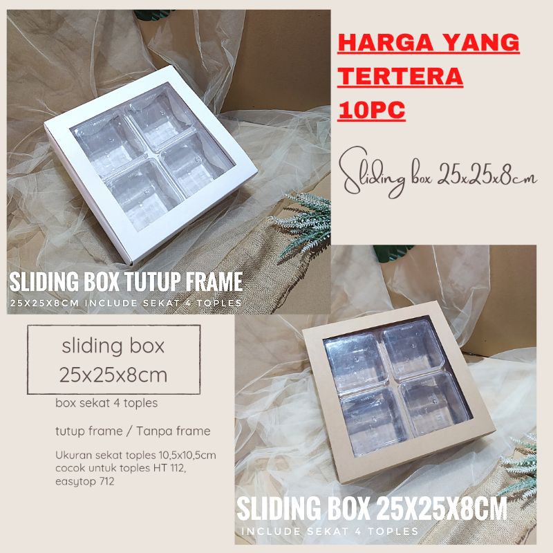 Jual 10PC | SLIDING BOX FRAME SIZE 25x25x8cm DENGAN ALAS SEKAT TOPLES ...