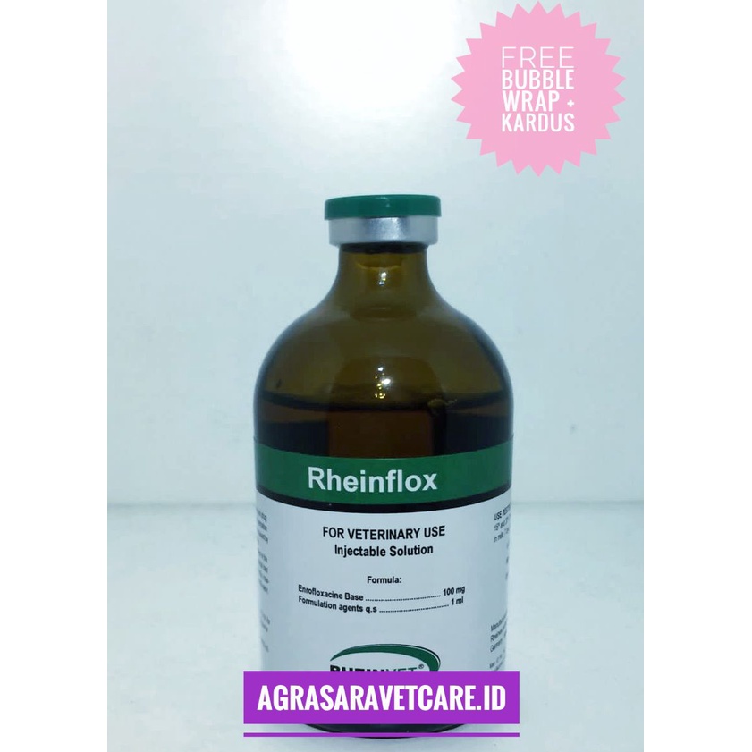 Jual RHEINFLOX 100 ML - ENROFLOXACIN 10% SEPERTI INTERFLOX ROXINE ...