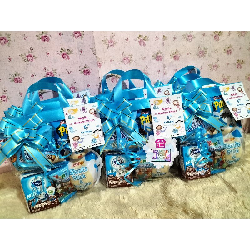 Jual Paket snack ultah serba biru || Snack ulang tahun murah || snack ...