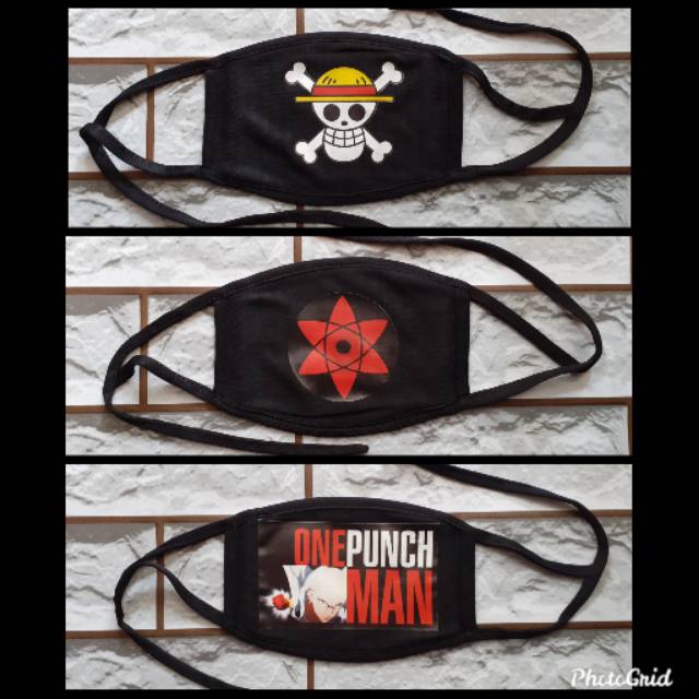 Jual Masker Kain 3 Lapis / 3 Ply Ada Filter Tissue Anime Onepiece One ...