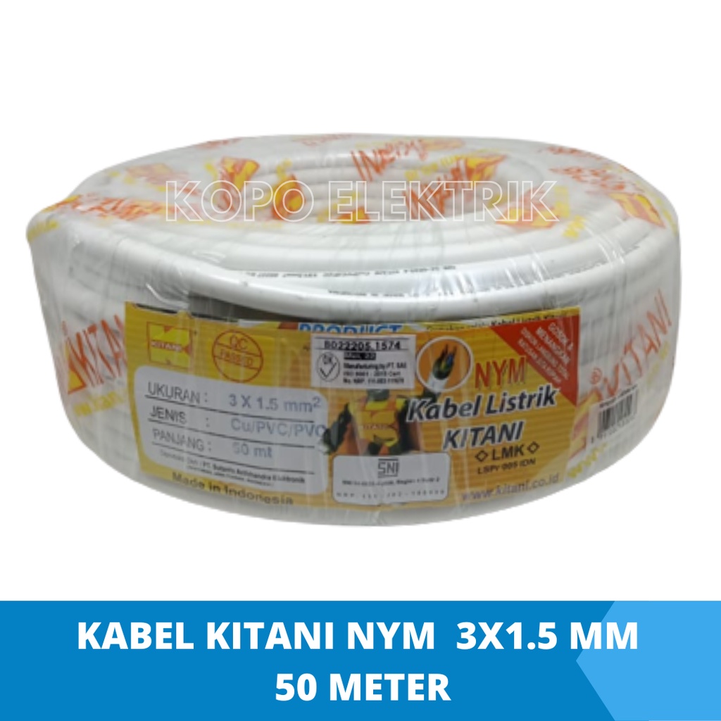 Jual Kabel Listrik Kitani NYM 3x1.5 mm 50 Meter | Shopee Indonesia