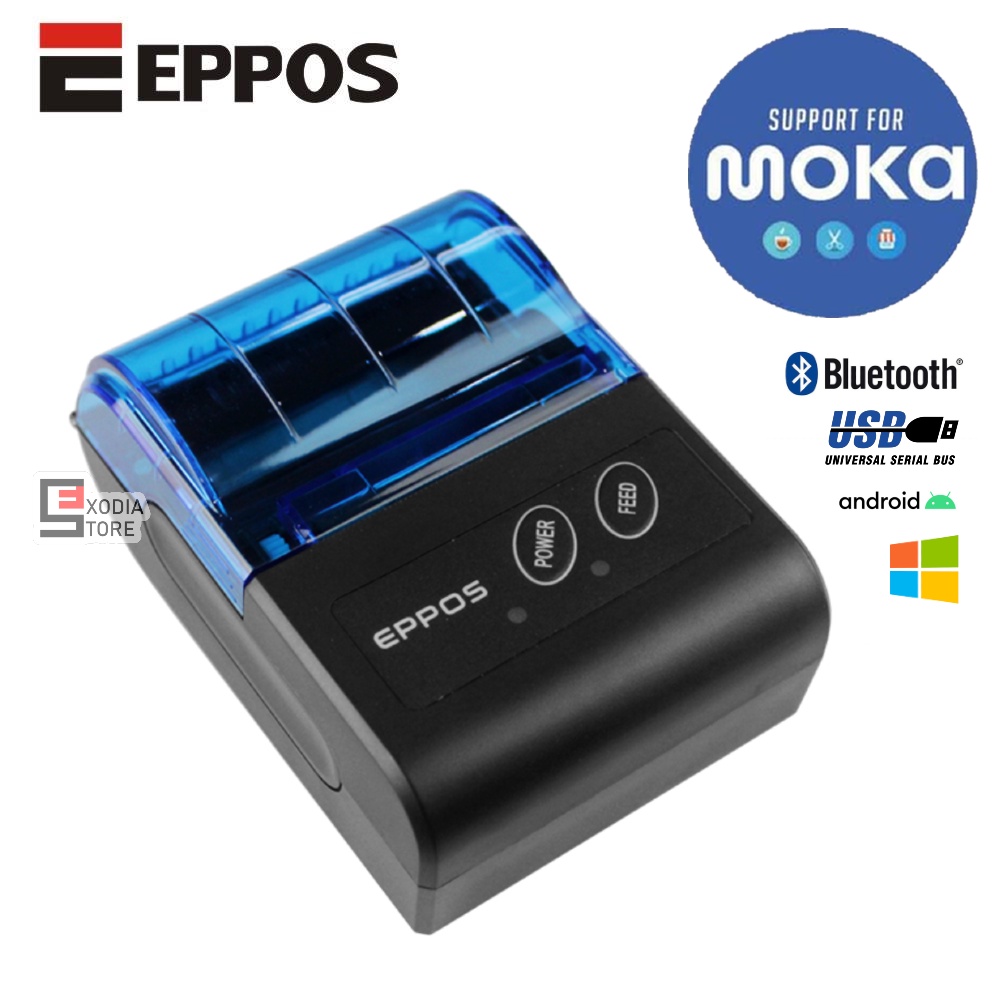 Jual Mini Printer Bluetooth EPPOS PT-02 Original Support MOKA POS Printer Thermal 58mm | Support ...