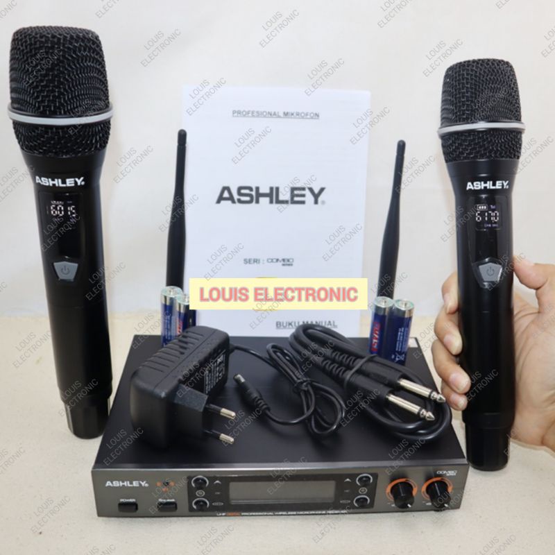 Jual Mic Microphone Wireless ASHLEY COMBO 2 Mic Handheld Mikrofon ...