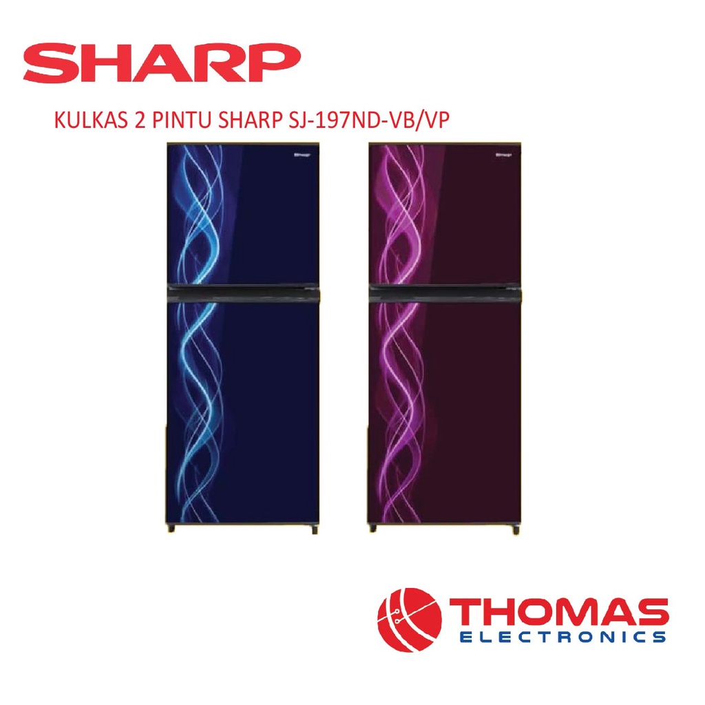 Jual Kulkas 2 Pintu Sharp SJ 197 ND VB VP Kulkas Dua Pintu Kapasitas ...