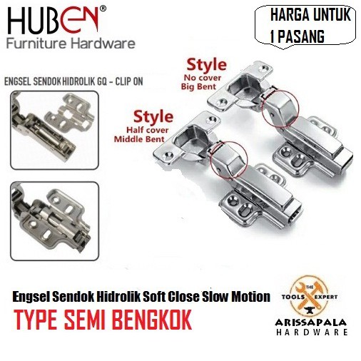 Jual Engsel Sendok Hidrolik Soft Close Slow Motion Type Setengah Semi ...