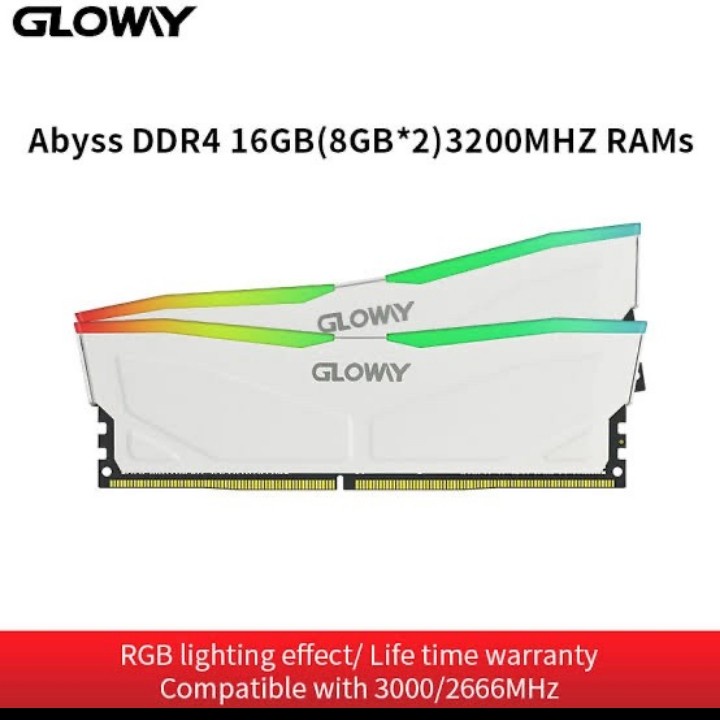 Jual MEMORY PC GLOWAY ABYSS WHITE RGB DDR4 16KIT (8GB*2) 3200MHZ ...