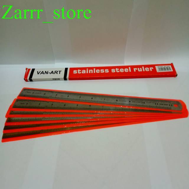 Jual 12 PCS 1 LUSIN Penggaris Besi Elastis Van-Art 30 Cm | Shopee Indonesia