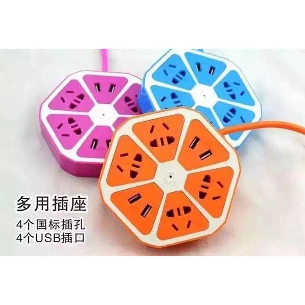 Jual Kabel Olor Soket 4 Usb Mutifungsi Hexagon Colokan Colok Stop ...