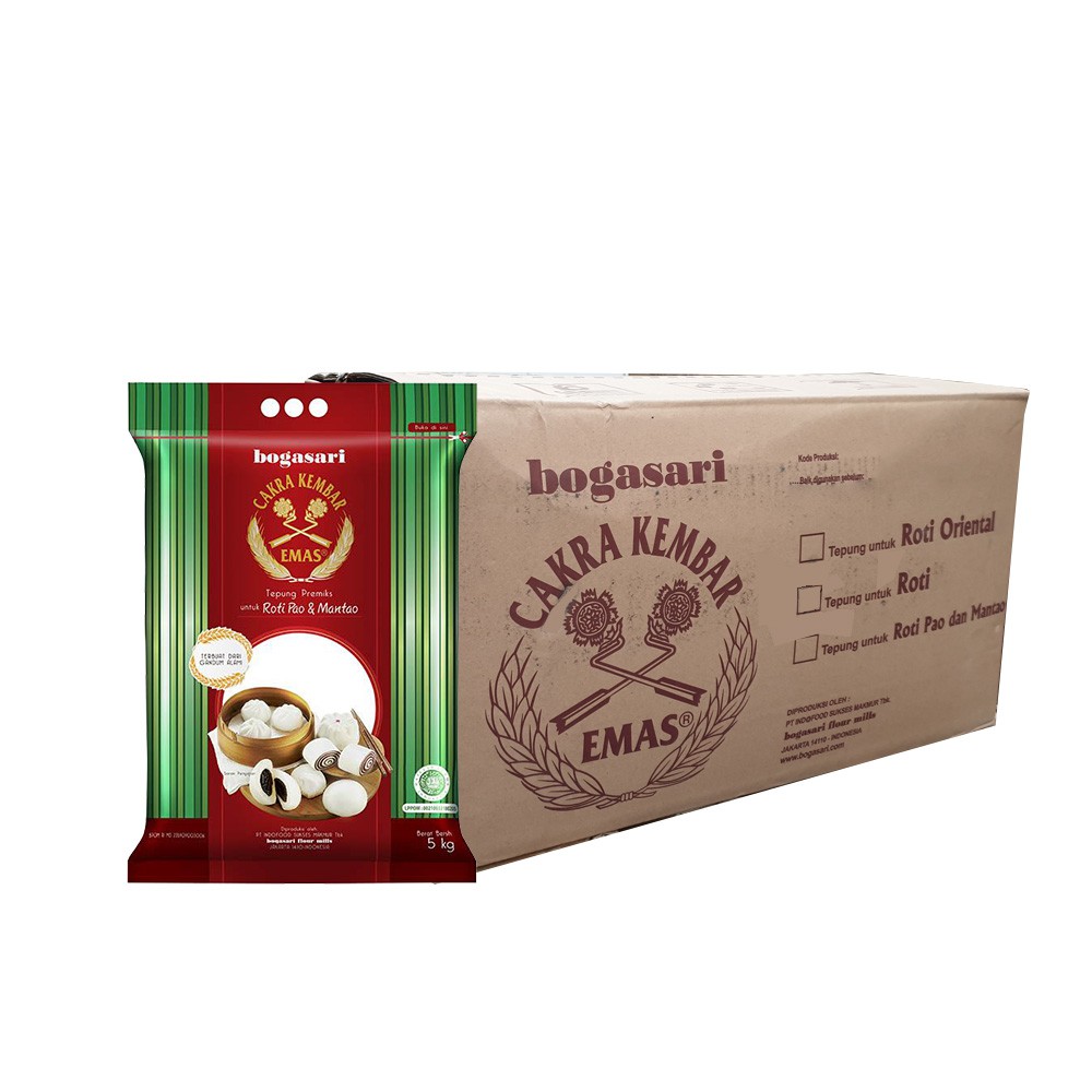 Jual Bogasari Tepung Terigu Cakra Kembar Emas Pao Dan Mantao Ctn 6X5Kg ...