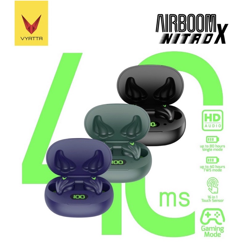Jual Vyatta Airboom Nitro X TWS Bluetooth Headset / Earphone Gaming ...
