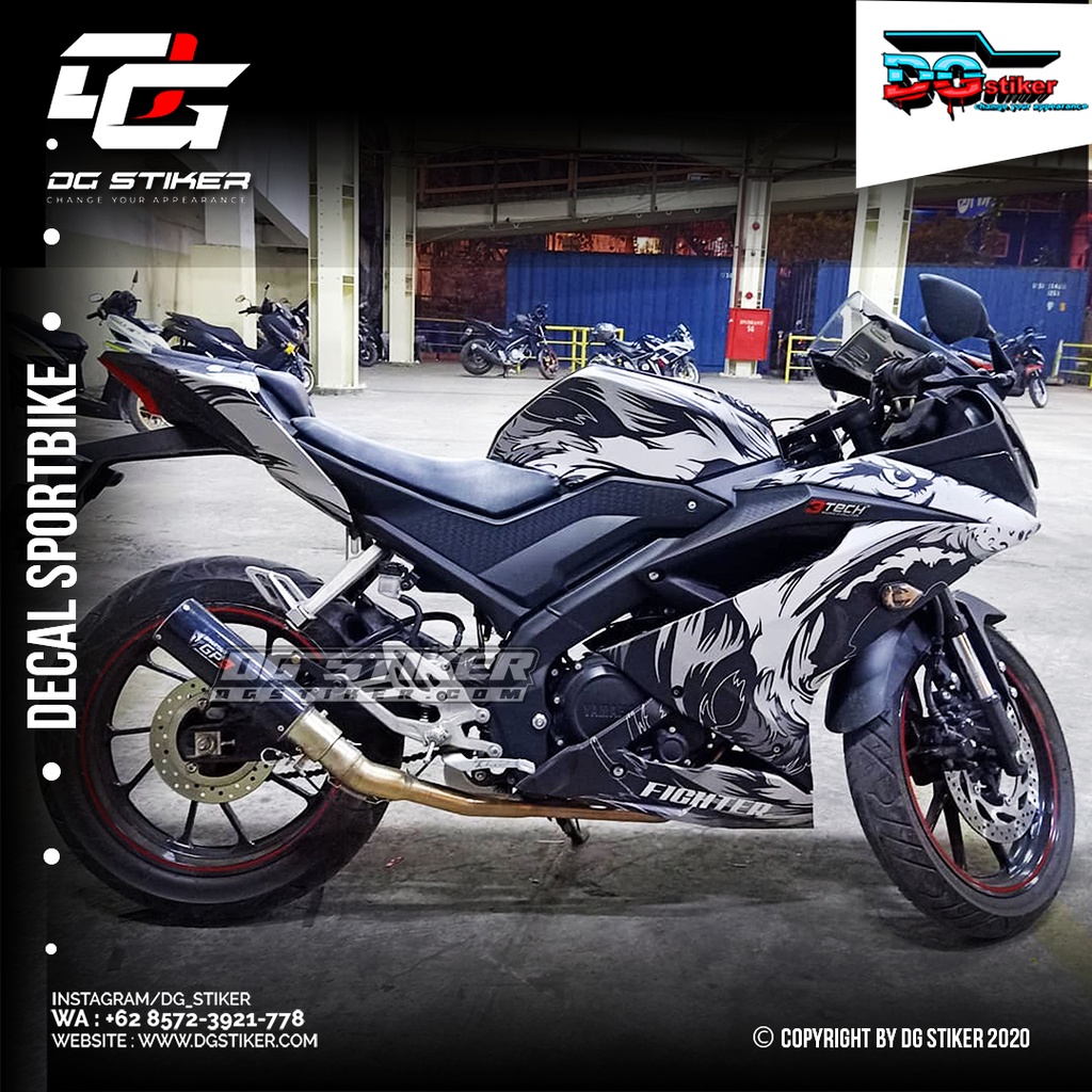Jual Modif Decal Yamaha R15 V3 Hitam Wolf Segala DG Stiker | Shopee ...