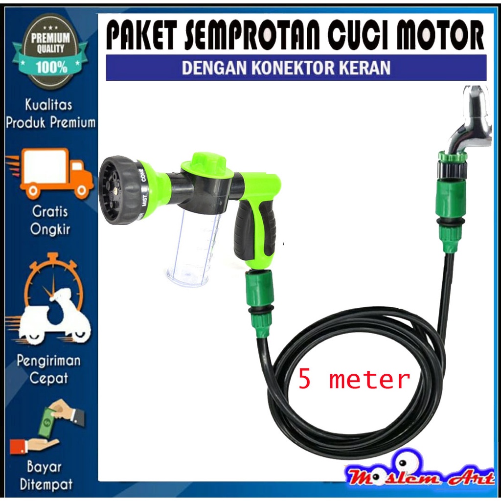 Jual Paket Semprotan Cuci Motor Mobil 8 Mode dgn Konektor ke Keran - 5 ...