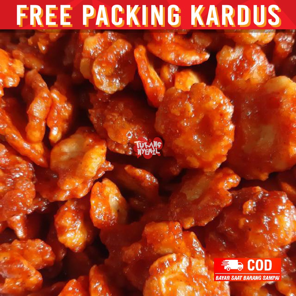 Jual snack kiloan emping melinjo pedas balado 250 gram makanan ringan ...