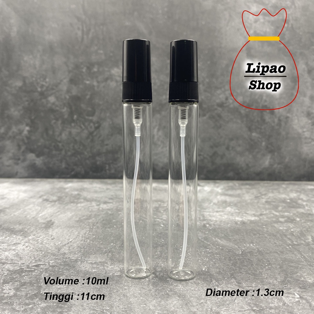 Jual Botol Spray Kaca 10ml Parfum Vial Refillable Travel Size Parfum Tutup HITAM - Atomizer ...