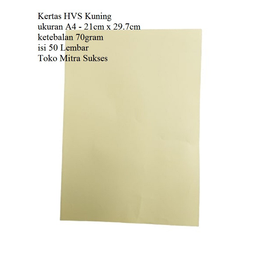 Jual 50 Lembar Kertas HVS Kuning A4 70gram | Shopee Indonesia
