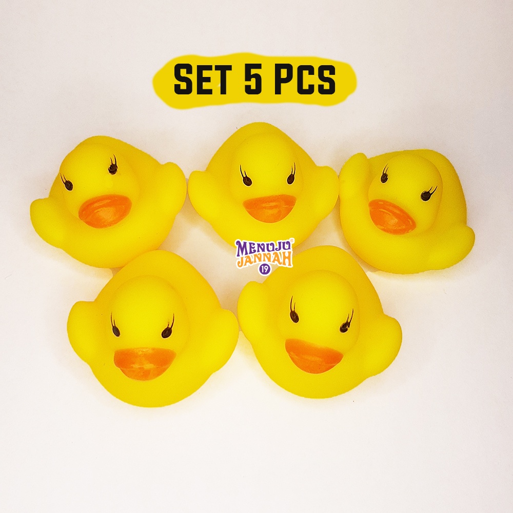 Jual MJ19 Bebek Karet Mainan Mandi Bayi 5 PCS - Set Kecil Mainan Air ...