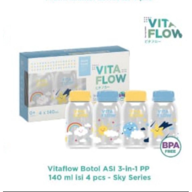 Jual Vitaflow botol asi 3in1-pp 140 ml isi 4 pc -Sky Series | Shopee Indonesia