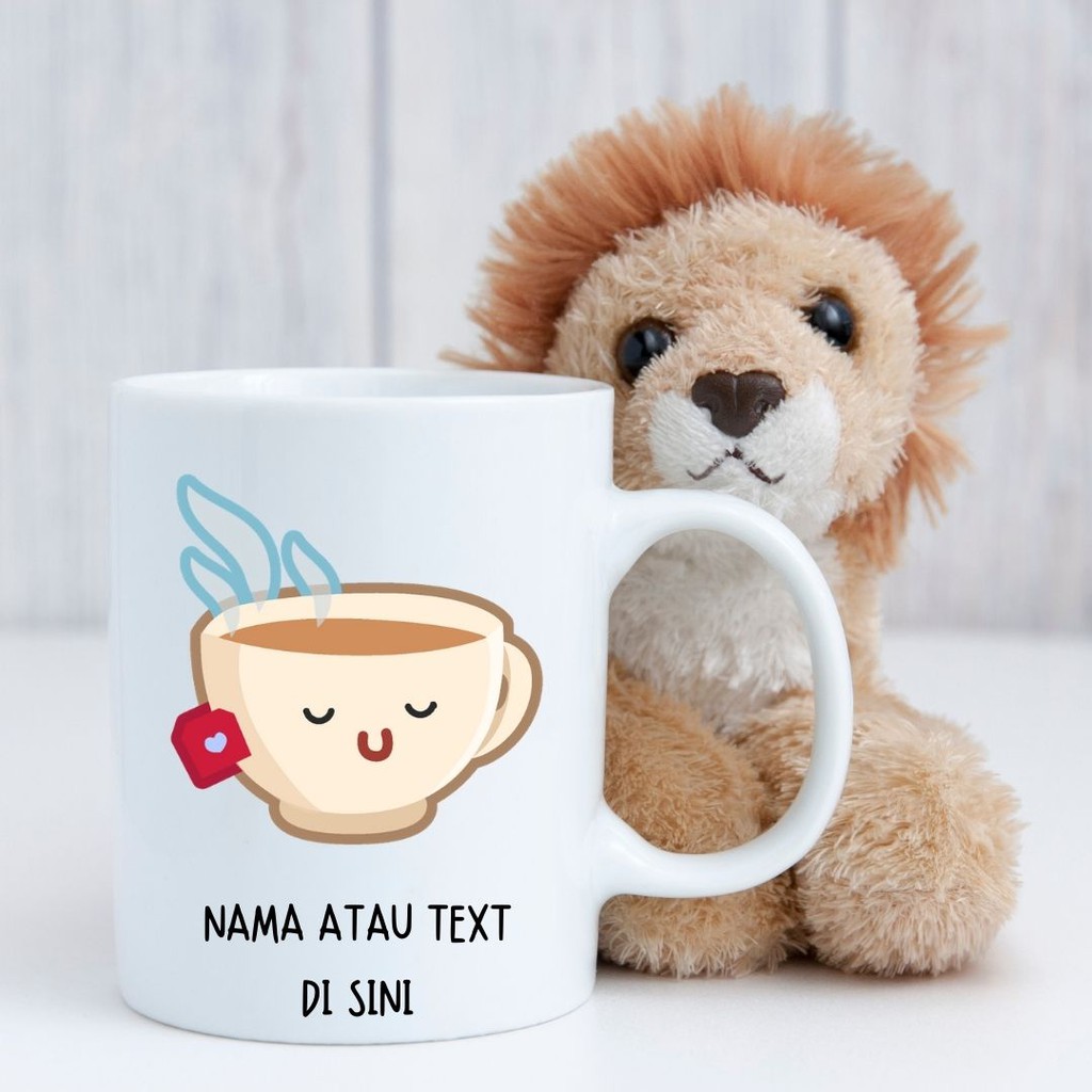 Jual Mug custom unik lucu Animasi Vektor TEA WITH REX | Shopee Indonesia