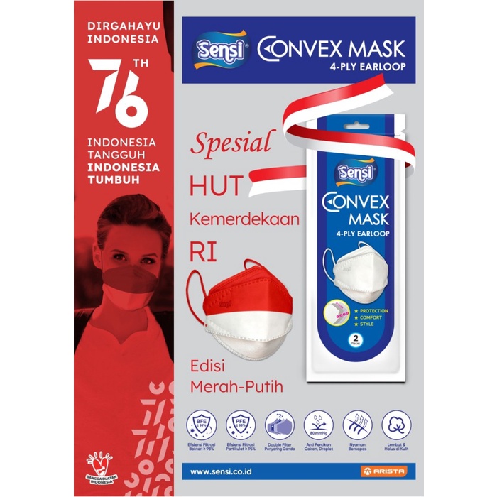 Jual Sensi - Convex Mask 4 Ply Edisi Hut Ri Masker Merah Putih 17 ...