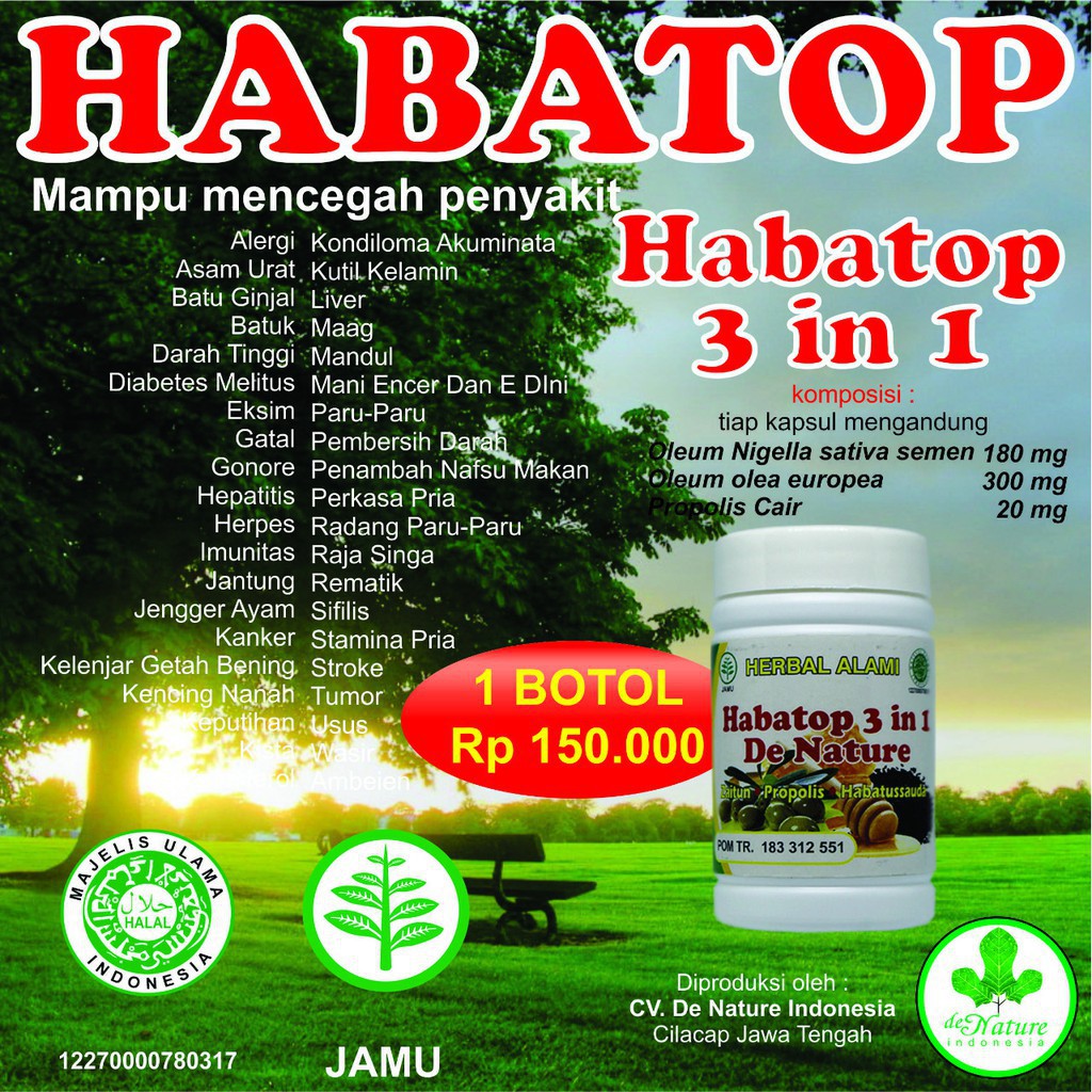 Jual HABATOP 3 IN 1 Obat Herbal Mencegah Dan Mengobati Berbagai Macam ...