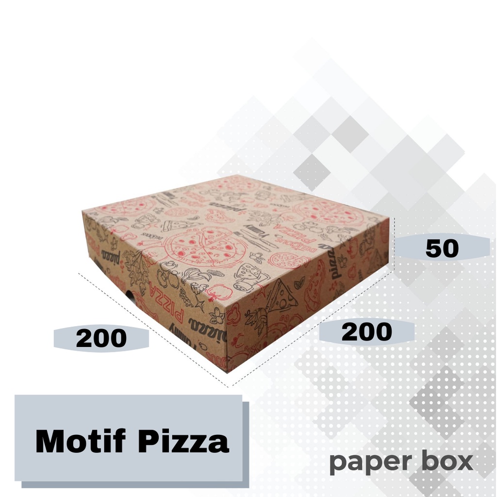 Jual Paper Lunch Box (Box Kertas Makanan) 200 x 200 x 50 mm PE Pizza ...