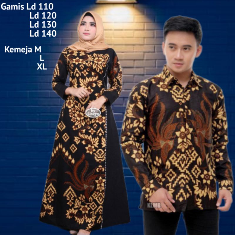 Jual Couple Gamis kombinasi batik size jumbo model terbaru Shalimar ...