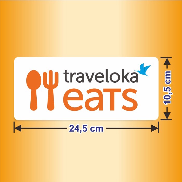 Jual Sticker Traveloka Eats Food vinyl stiker tahan air 24,5 x 10,5 cm ...