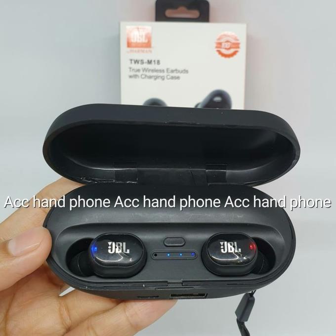 Jual handsfree Headset Bluetooth Wireless JBL Tws M18 Earphone earpods ...