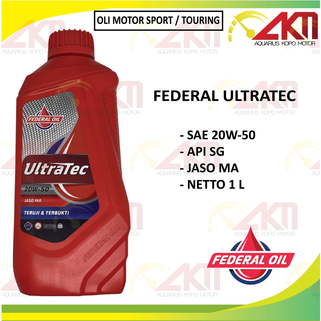 Jual Oli Federal UT UltraTec 4T 1L 20w50 API SG Jaso MA Oli Motor 1 ...