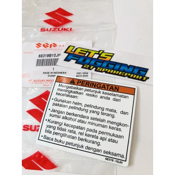 Jual stiker label warning dek tengah satria hiu stiker perhatian satria ...