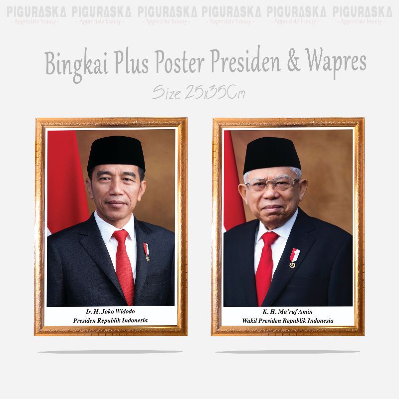 Jual Pigura Foto Presiden, Wapres 10Rs 25x35Cm Free Kayu ~ Bingkai Foto Plus Poster Presiden Dan ...