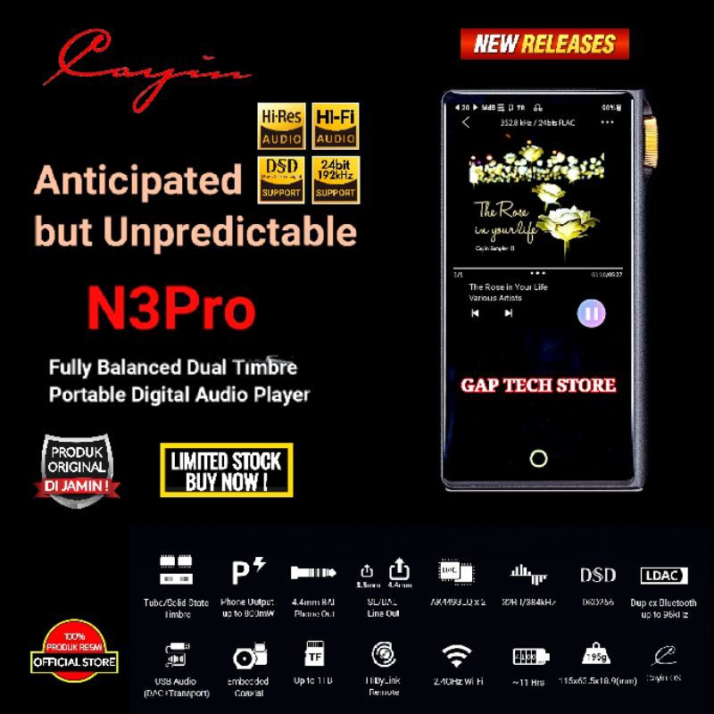 Jual Cayin N3PRO / N3 PRO / N 3PRO Great Performance DAP with Dual Timbre Original | Shopee ...