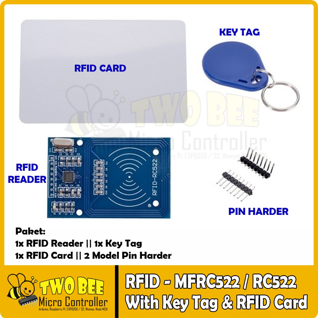 Jual RFID MFRC-522 / RC522 With Key Tag + RFID Card | Shopee Indonesia
