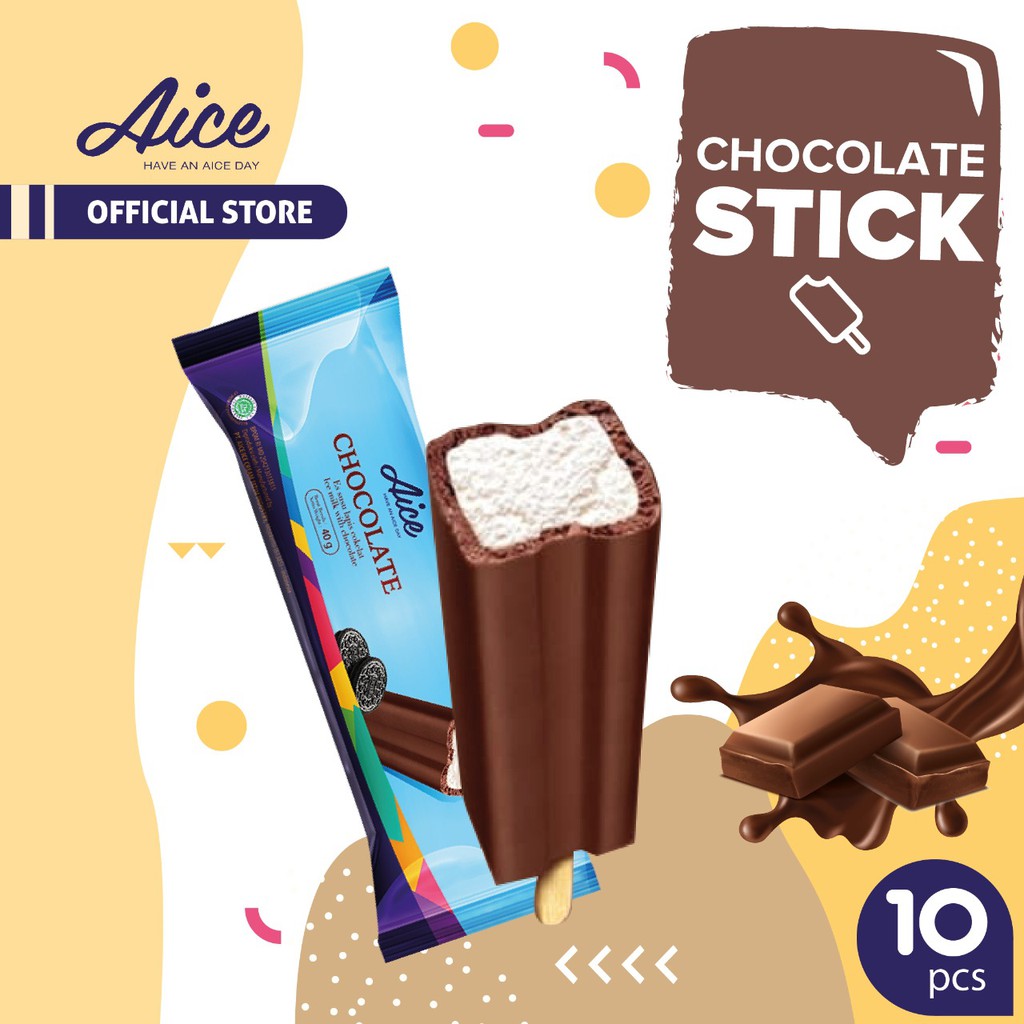 Jual Paket Aice Ice Cream Chocolate Stick Es Krim (isi 10pcs) Eskrim ...