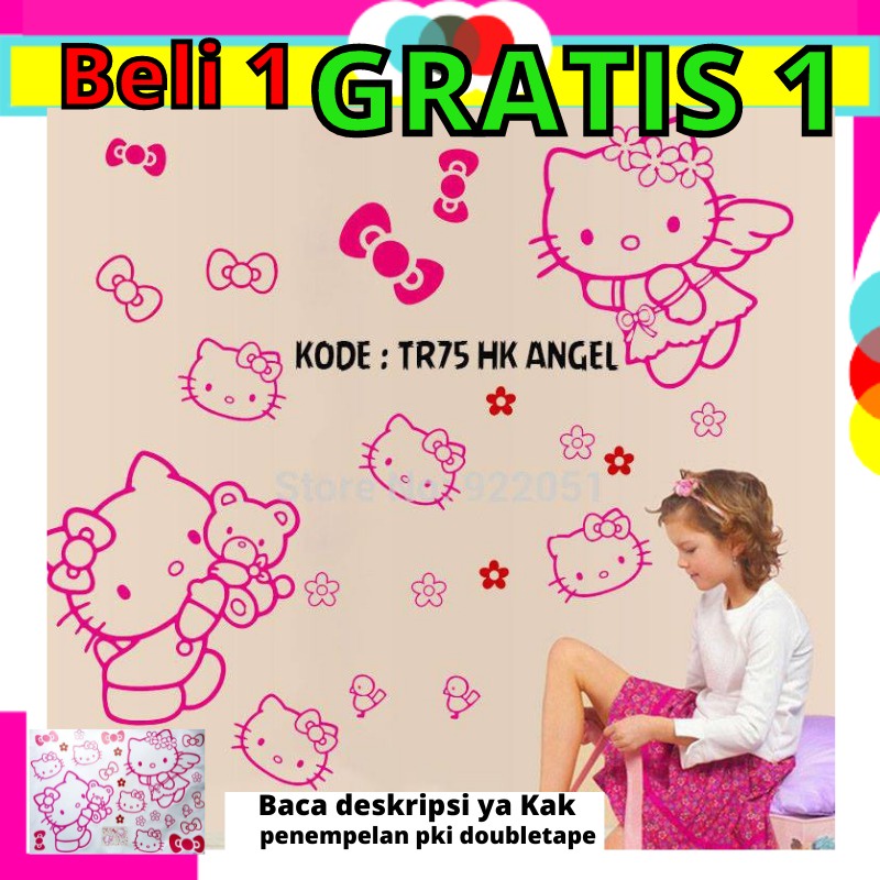 Jual DBEST _ STIKER STICKER WALL SETIKER DINDING HELLO KITTY HK ANGEL ...