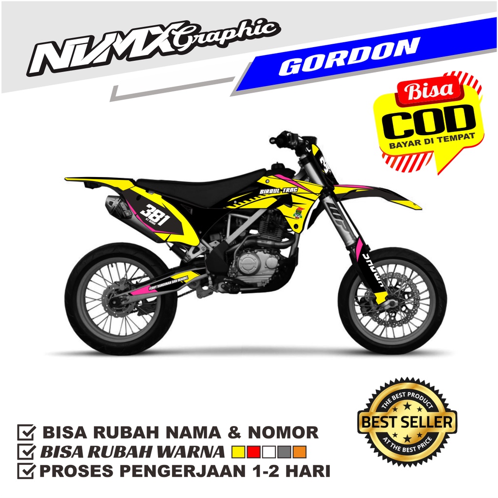 Jual DECAL KLX GORDON FULL BODY KUNING DECAL MOTOCROSS | Shopee Indonesia