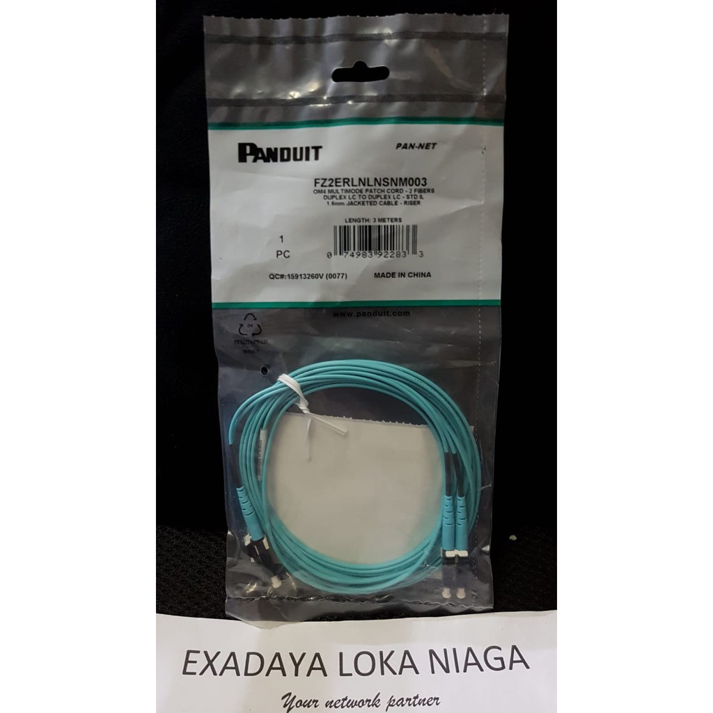Jual Panduit Patch Cord LC - LC OM4 Multimode 3M 10G Fiber ...