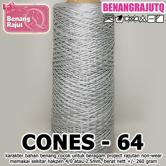 Jual BENANG RAJUT NILON PP CONES GLANZ - D27 (KATALOG A) I NILON PP D27 ...